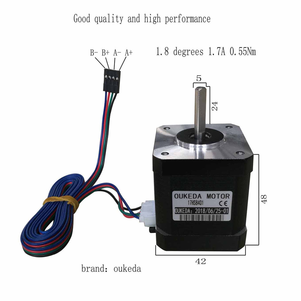 Oukeda 17HS8401 Nema 17 Stepper Motor – JvZ Digital Sourcing